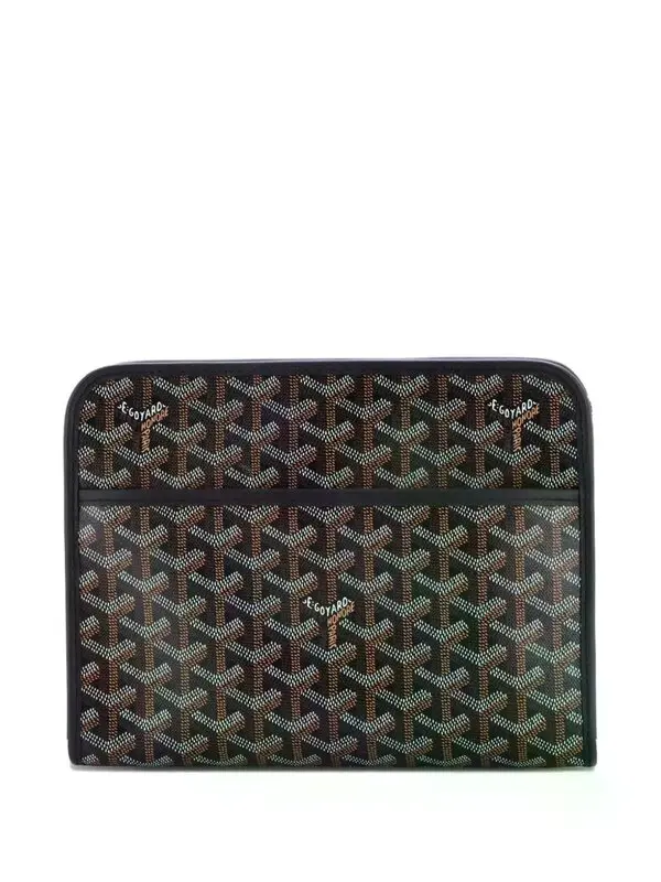 Goyard Jouvence Toiletry Pouch Coated Canvas Mm Clutch Bag - Black