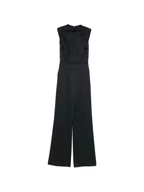 Elie Saab Satin-finish Sleeveless Jumpsuit - Black