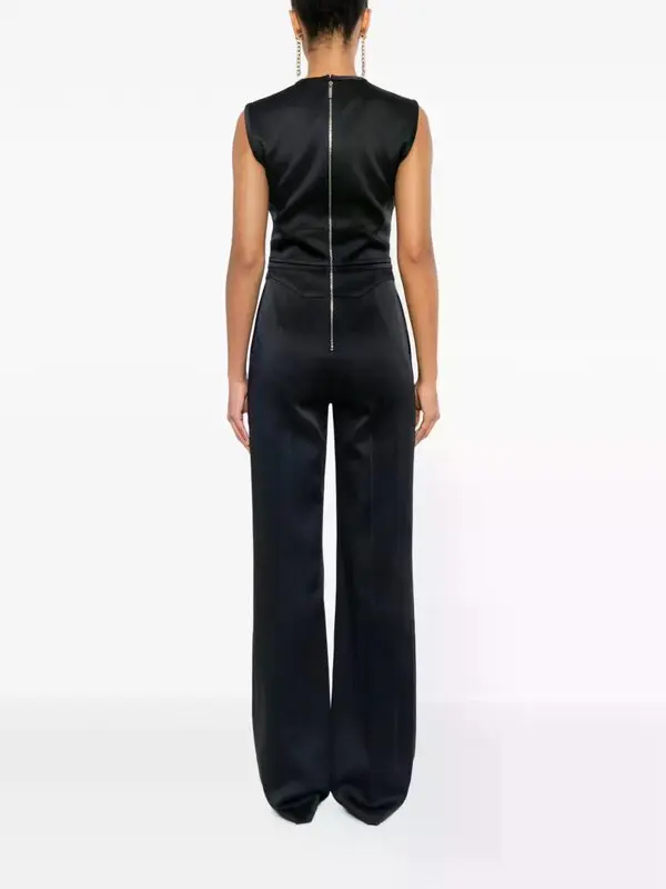 Elie Saab Satin-finish Sleeveless Jumpsuit