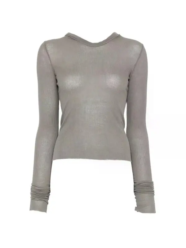 Rick Owens Hooded Crop T-shirt - Grey