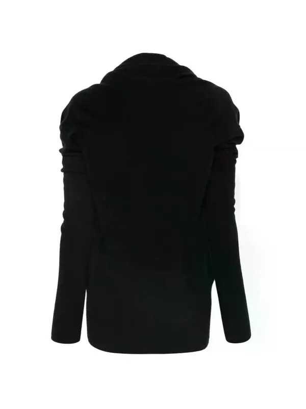 7 For All Mankind Wrap-style Ribbed-trim Sweater - Black