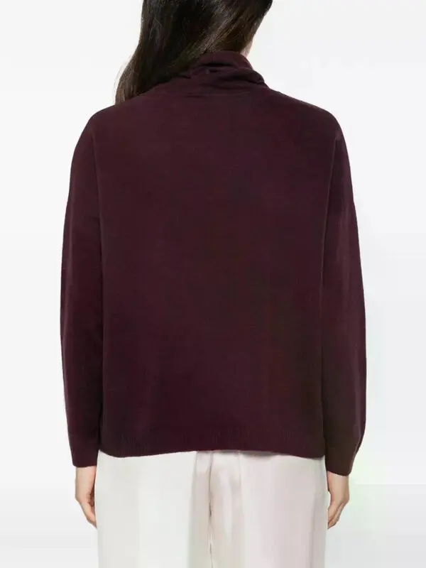 WHYCI MILANO Floral Appliqué Roll-neck Sweater