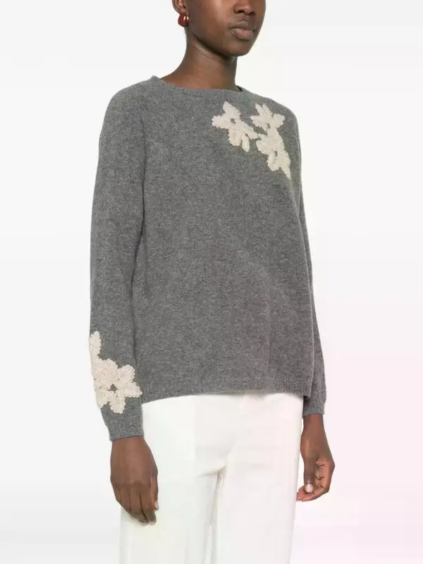 WHYCI MILANO Floral-applique Sweater