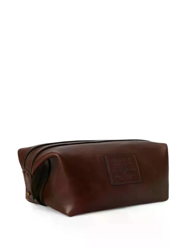 Polo Ralph Lauren Logo-patch Leather Wash Bag