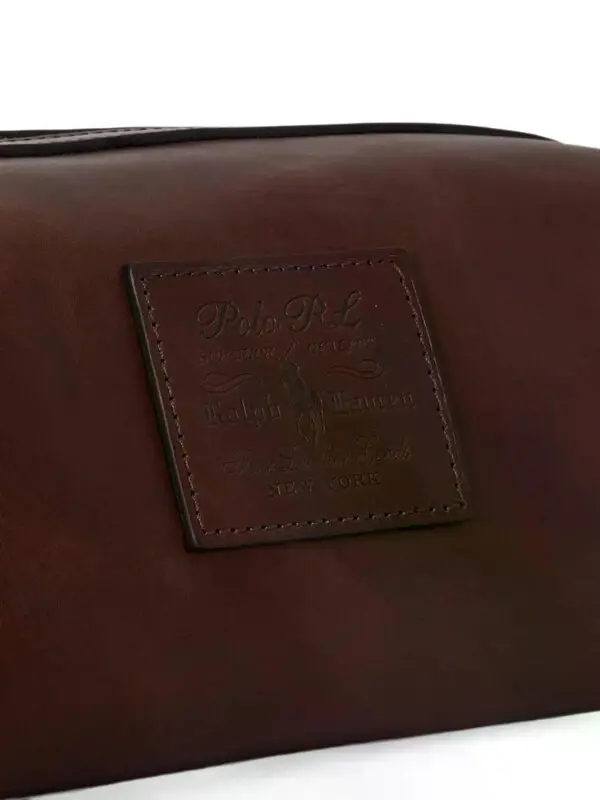 Polo Ralph Lauren Logo-patch Leather Wash Bag