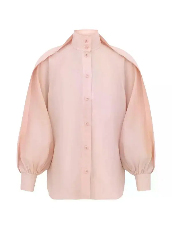 Zimmermann Balloon-sleeve High-neck Blouse