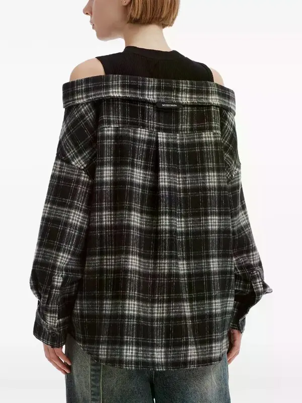 MUSIUM DIV. Check-pattern Layered-effect Shirt