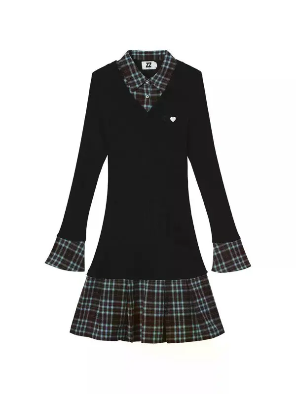 Izzue Check-pattern Pleated Dress