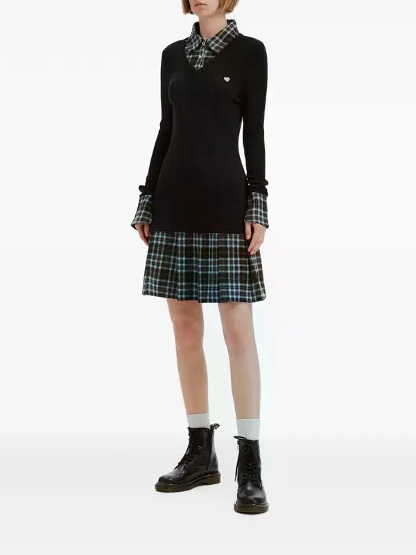 Izzue Check-pattern Pleated Dress
