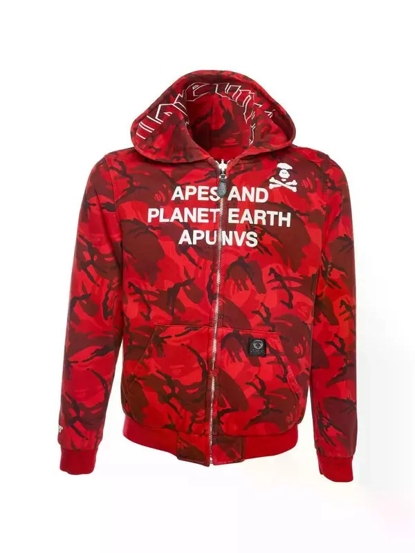 A BATHING APE Camouflage-print Reversible Jacket - Red