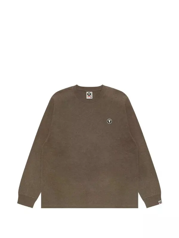 AAPE BY *A BATHING APE Moonface-patch Long-sleeved T-shirt - Brown