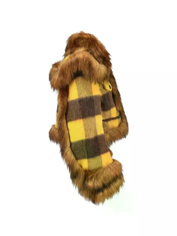 Dsquared2 Faux Fur-trimmed Checked Jacket
