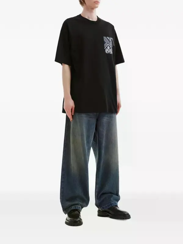 AFTERMATHS Paisley-print Pocket T-shirt - Black