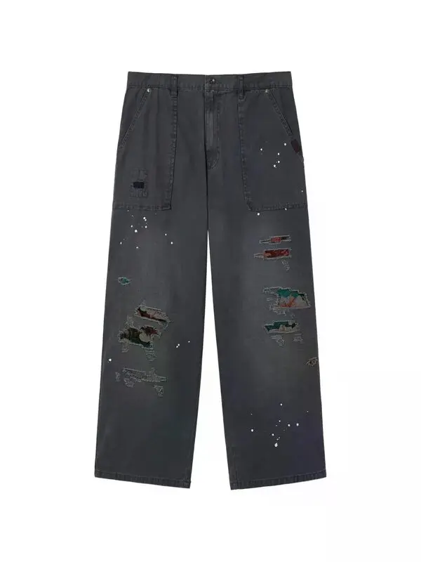 AFTERMATHS Paint-splatter Distressed-effect Jeans