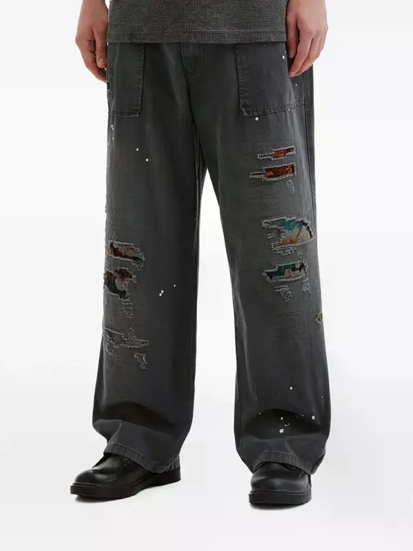AFTERMATHS Paint-splatter Distressed-effect Jeans