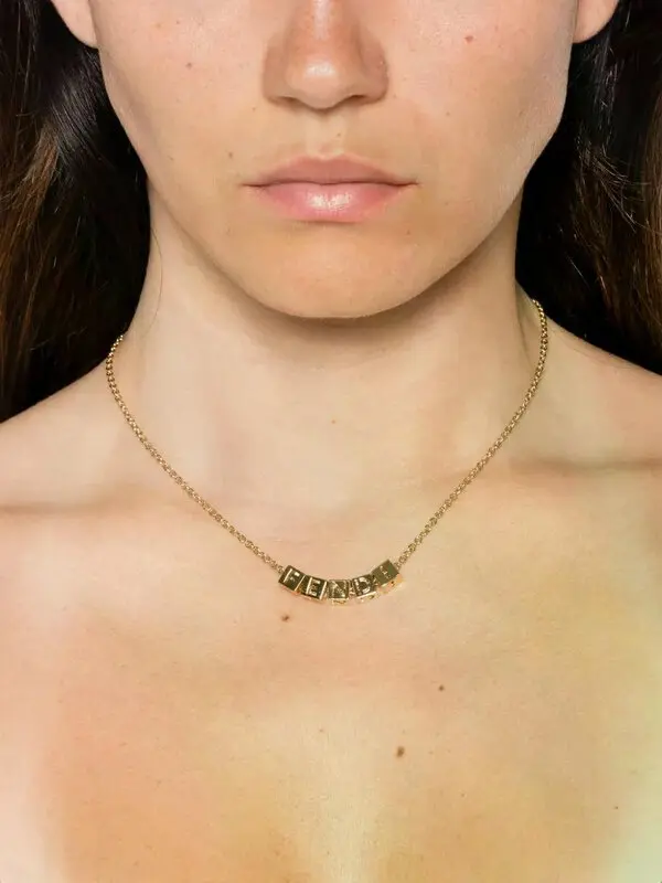Fendi Logo-dice Pendant Necklace - Gold