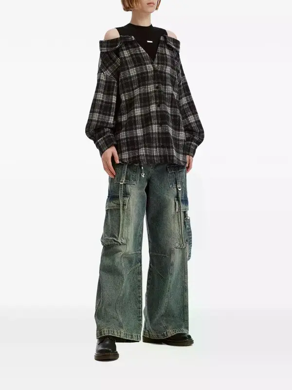MUSIUM DIV. Multi-pocket Strap-detail Cargo Wide-leg Jeans