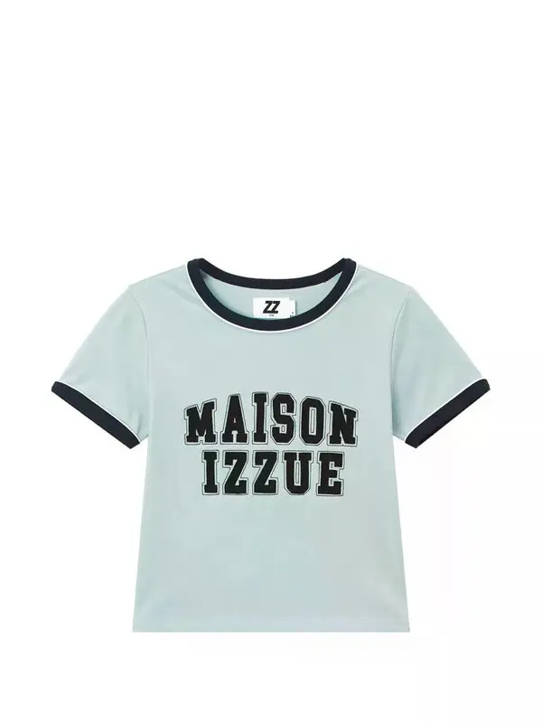 Izzue Logo-print Ringer T-shirt - Blue
