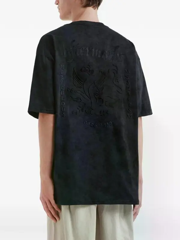 AFTERMATHS Logo-embroidered Acid-wash T-shirt
