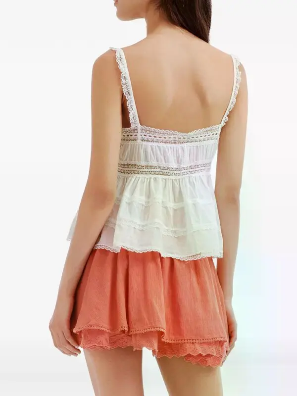 Free People Lace-trim Pleated Top