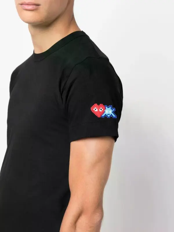 Play Comme Des Garcon Motif-patch Cotton T-shirt