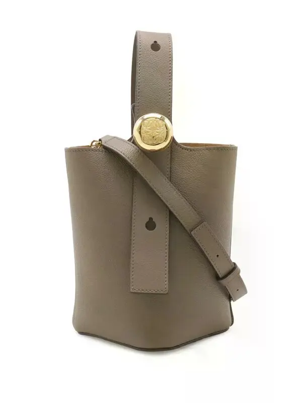 Loewe 2021-2026 Mini Leather Pebble Bucket Bag Satchel - Brown