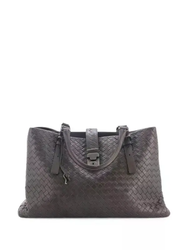 Bottega Veneta Intrecciato Nappa Roma Medium Tote Bag - Brown