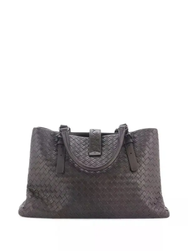 Bottega Veneta Intrecciato Nappa Roma Medium Tote Bag - Brown