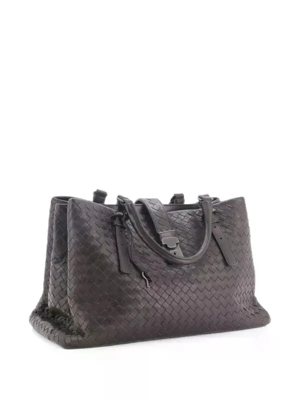 Bottega Veneta Intrecciato Nappa Roma Medium Tote Bag - Brown