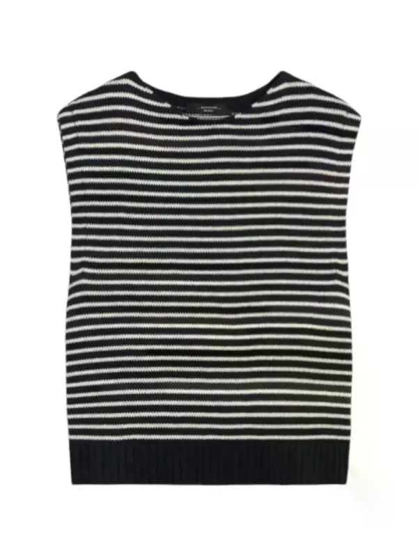 Max Mara Striped Sleeveless Vest - Blue