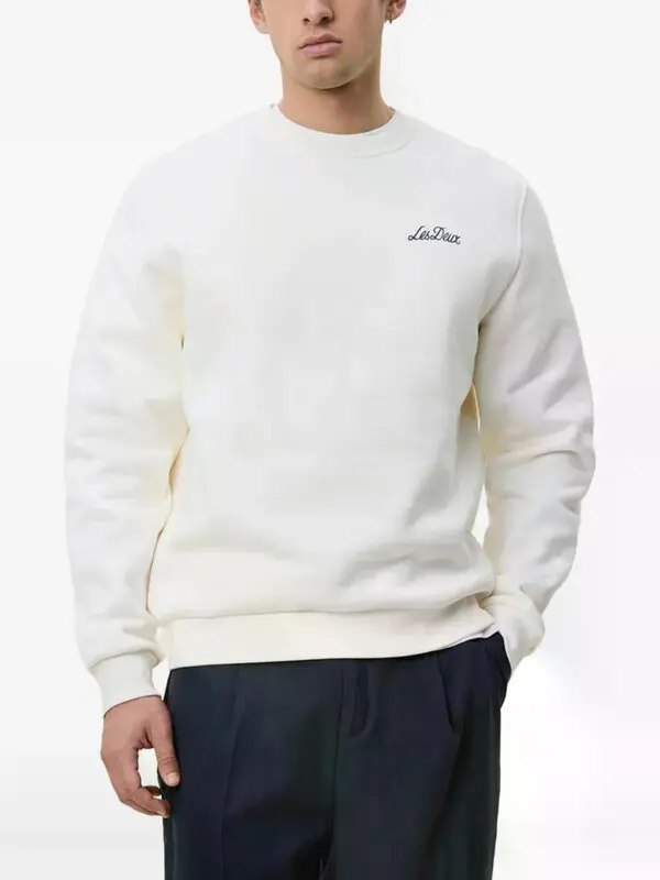 LES DEUX Logo-embroidered Floral-print Sweater