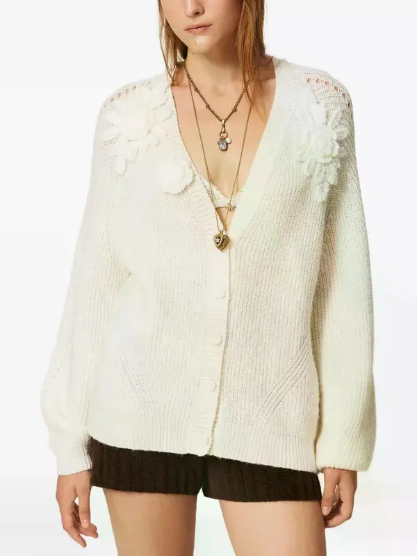 TWINSET Cardigan With Crochet Flowers