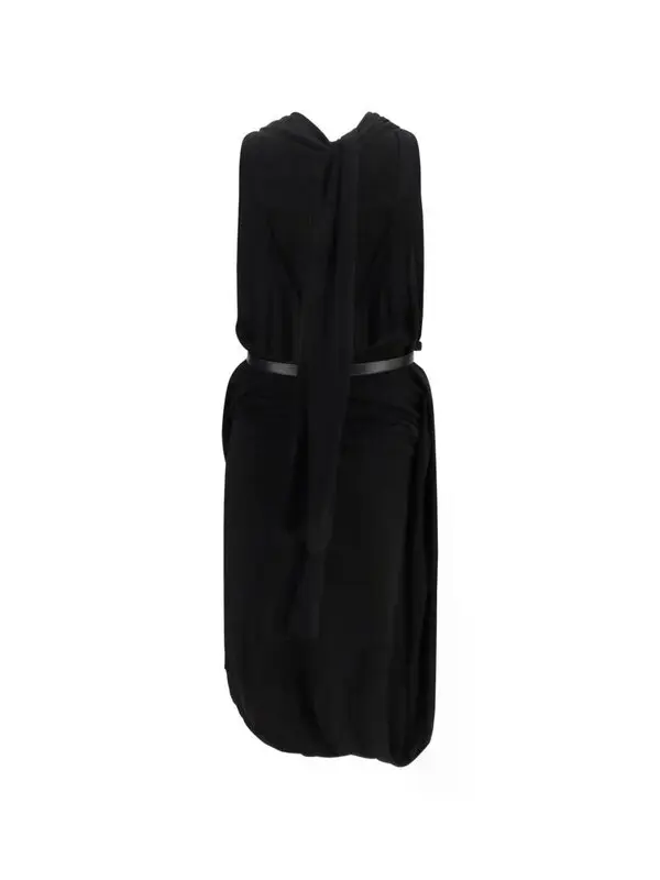Loewe Draped Dress In Viscose - Black