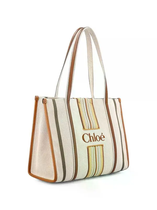 Chloé Small Woody Loop Tote Bag In Canvas