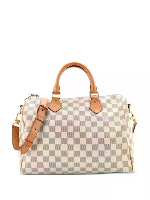 LOUIS VUITTON Speedy Bandouliere Damier 30 Shoulder Bag - White