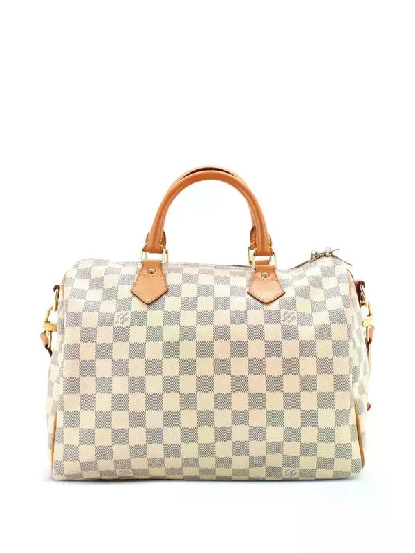 LOUIS VUITTON Speedy Bandouliere Damier 30 Shoulder Bag - White