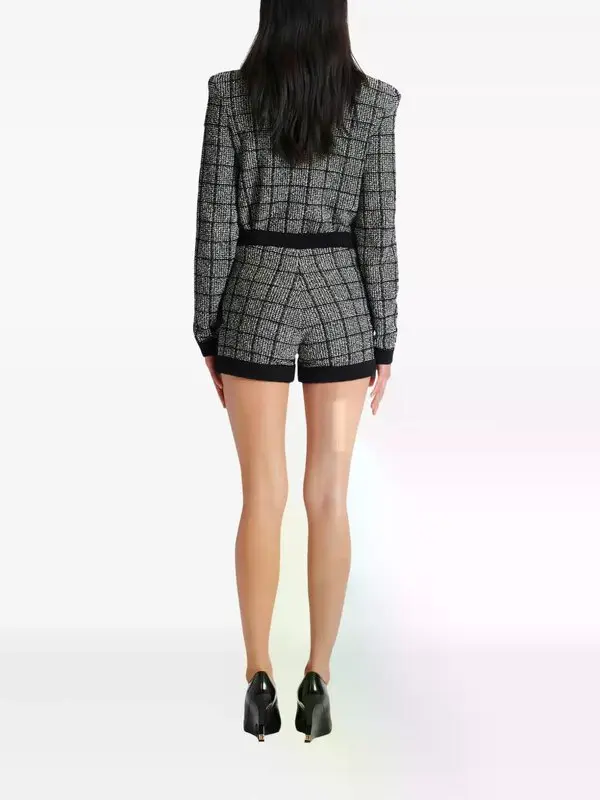 Balmain Button Check Shorts