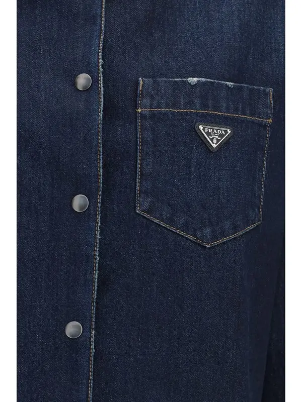 Prada Denim Shirt With Logo