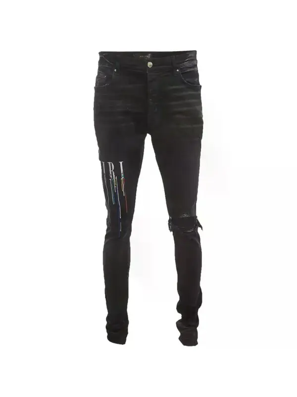 Amiri Distressed Paint-drip Jeans