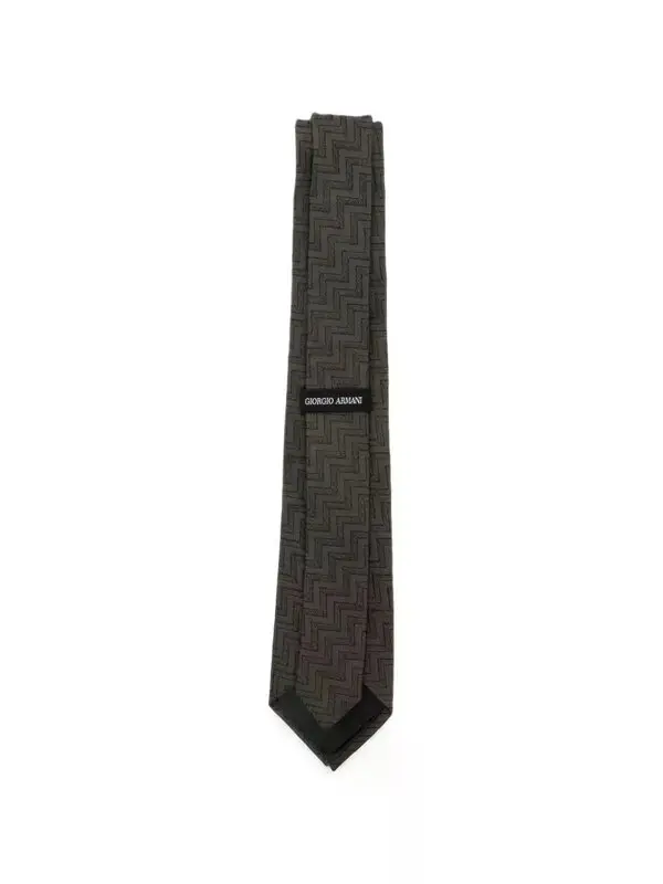 Giorgio Armani Chevron-pattern Tie - Neutrals