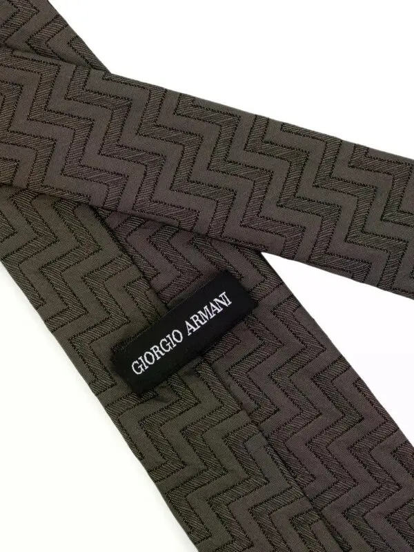 Giorgio Armani Chevron Pattern Neck Ties - Neutrals