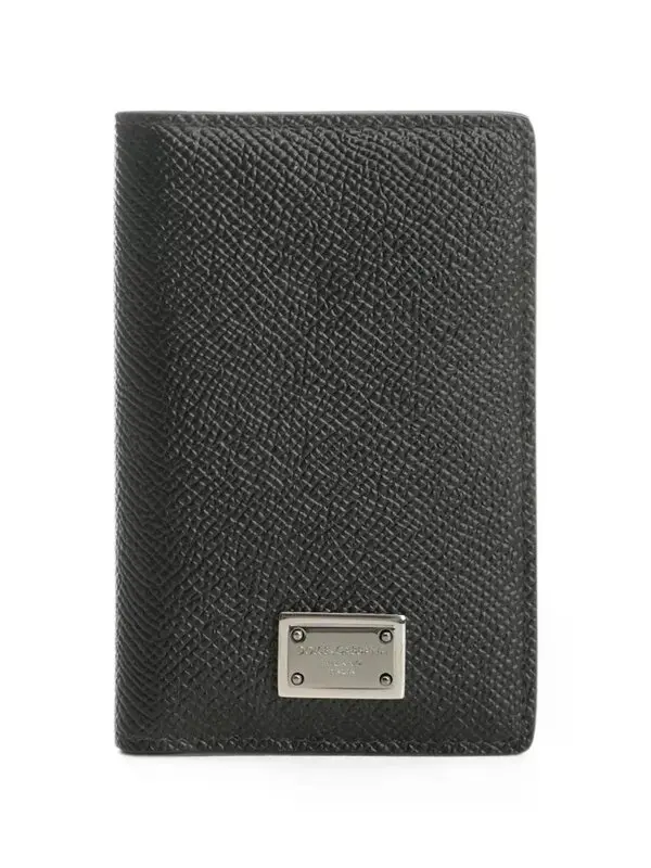 Dolce & Gabbana Dauphine-print Calfskin Bifold Card Holder - Black