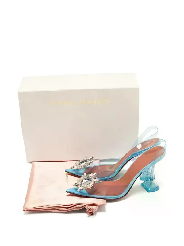 Amina Muaddi Begum Glass Slingback Pumps