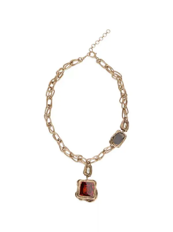 Max Mara Crystal-embellished Chain-link Necklace