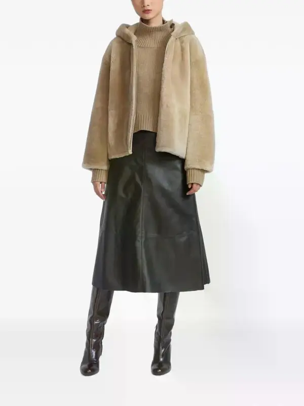 YVES SALOMON Hooded Shearling Jacket