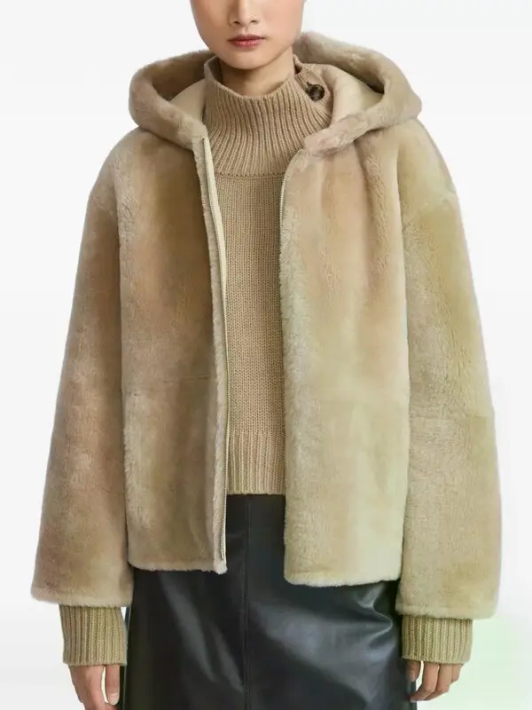 YVES SALOMON Hooded Shearling Jacket