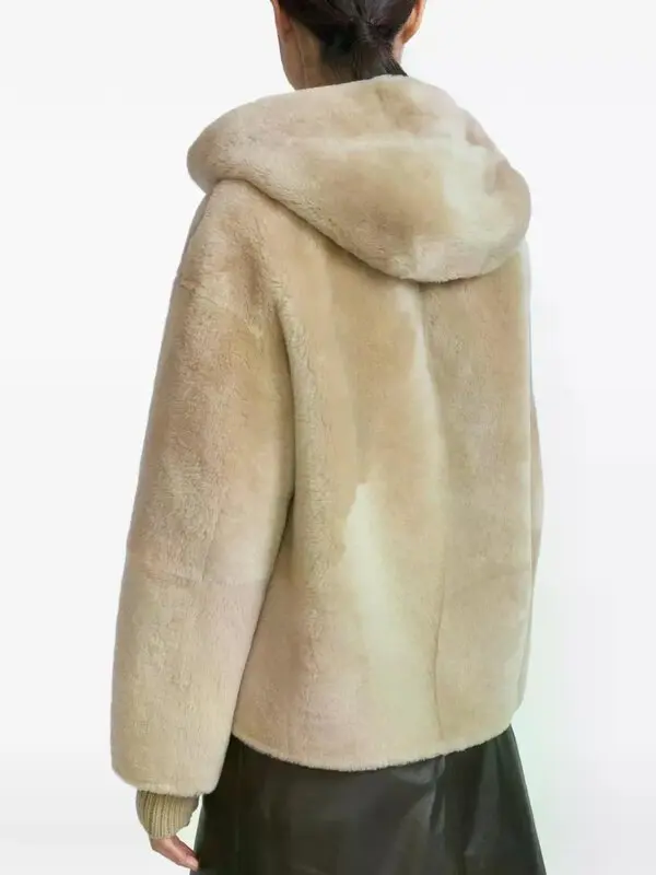 YVES SALOMON Hooded Shearling Jacket
