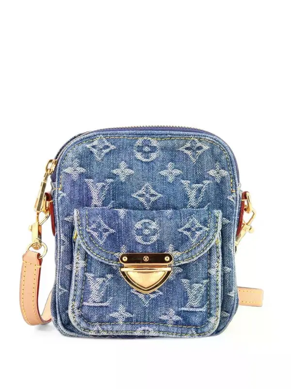 LOUIS VUITTON Fairfax Pochette Remix Monogram Denim Crossbody Bag - Blue