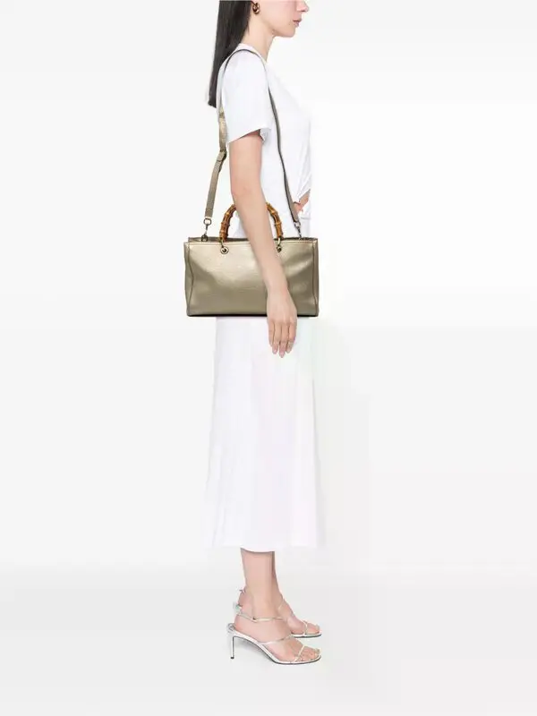 Gucci 2016-2025 Medium Calfskin Bamboo Shopper Satchel