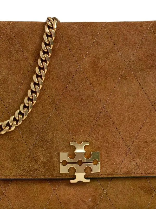 Tory Burch Charlie Quilted Suede Shoulder Bag